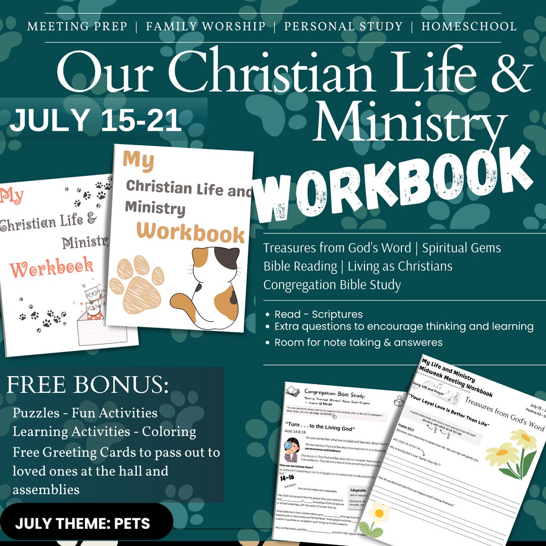 Jw Kids Workbook July 15-21 Midweek Meeting OCLAM Jw Printable Our ...