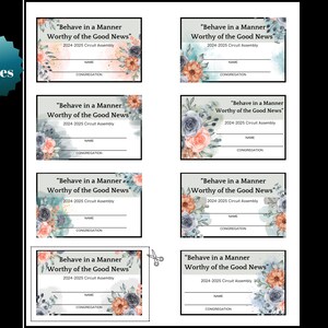 Name Badges | JW Printable | Behave in a Manner Worthy of the Good News ...