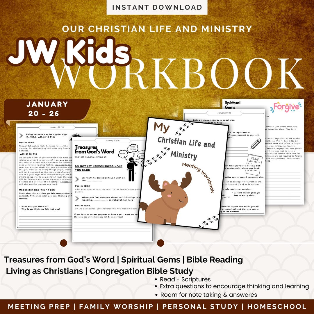 Jw Kids Study Workbook | January 20-26 | Midweek Meeting | OCLAM ...