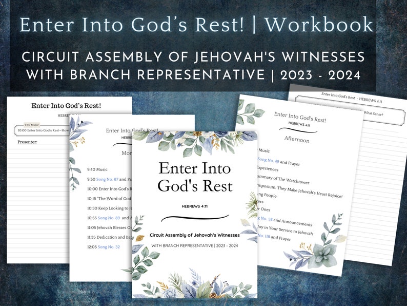 Enter Into God's Rest 2023 2024 Assembly of Jehovah's Witnesses Program ...