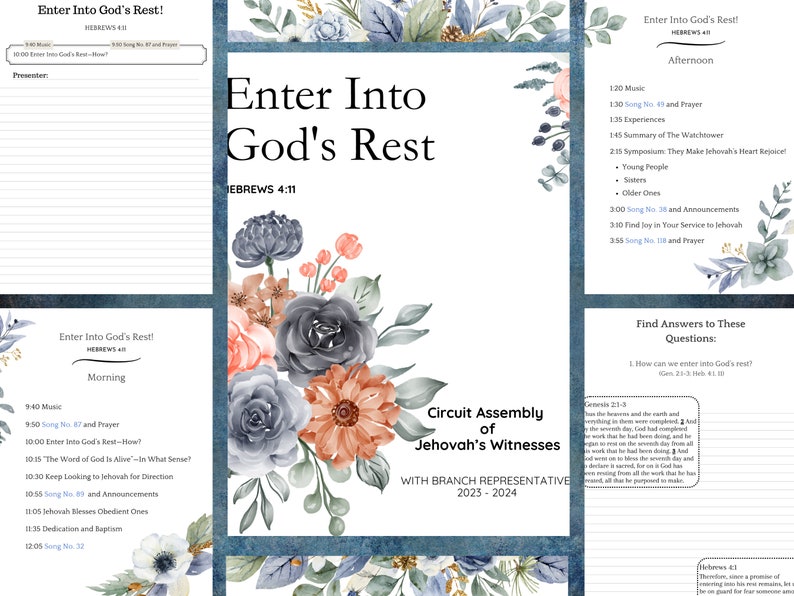 Enter Into God's Rest 2023 2024 Assembly of Jehovah's Witnesses Program ...