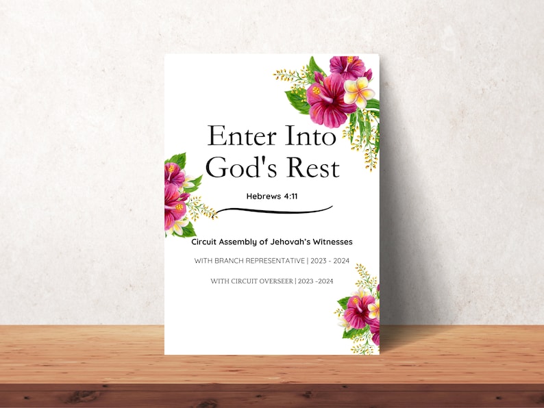 Enter Into God's Rest 2023 2024 Assembly of Jehovah's Witnesses Program ...