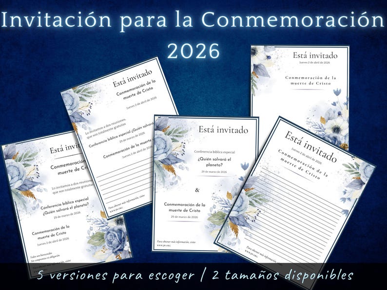 2026 Memorial Invitation | Invitación Conmemoración 2026 | Blue Floral ...