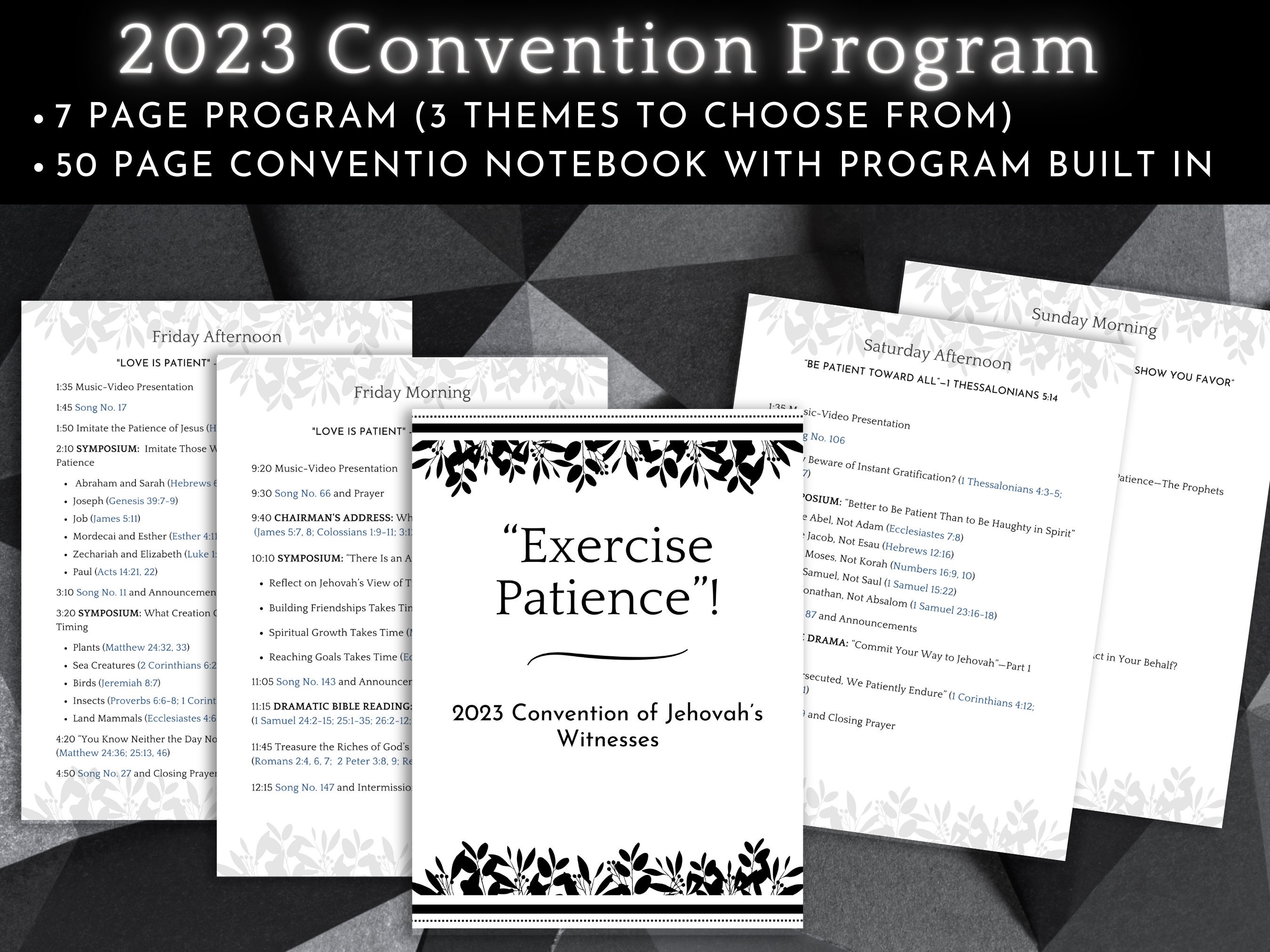 Jw Notebook Exercise Patience 2023 Convention of - Etsy UK