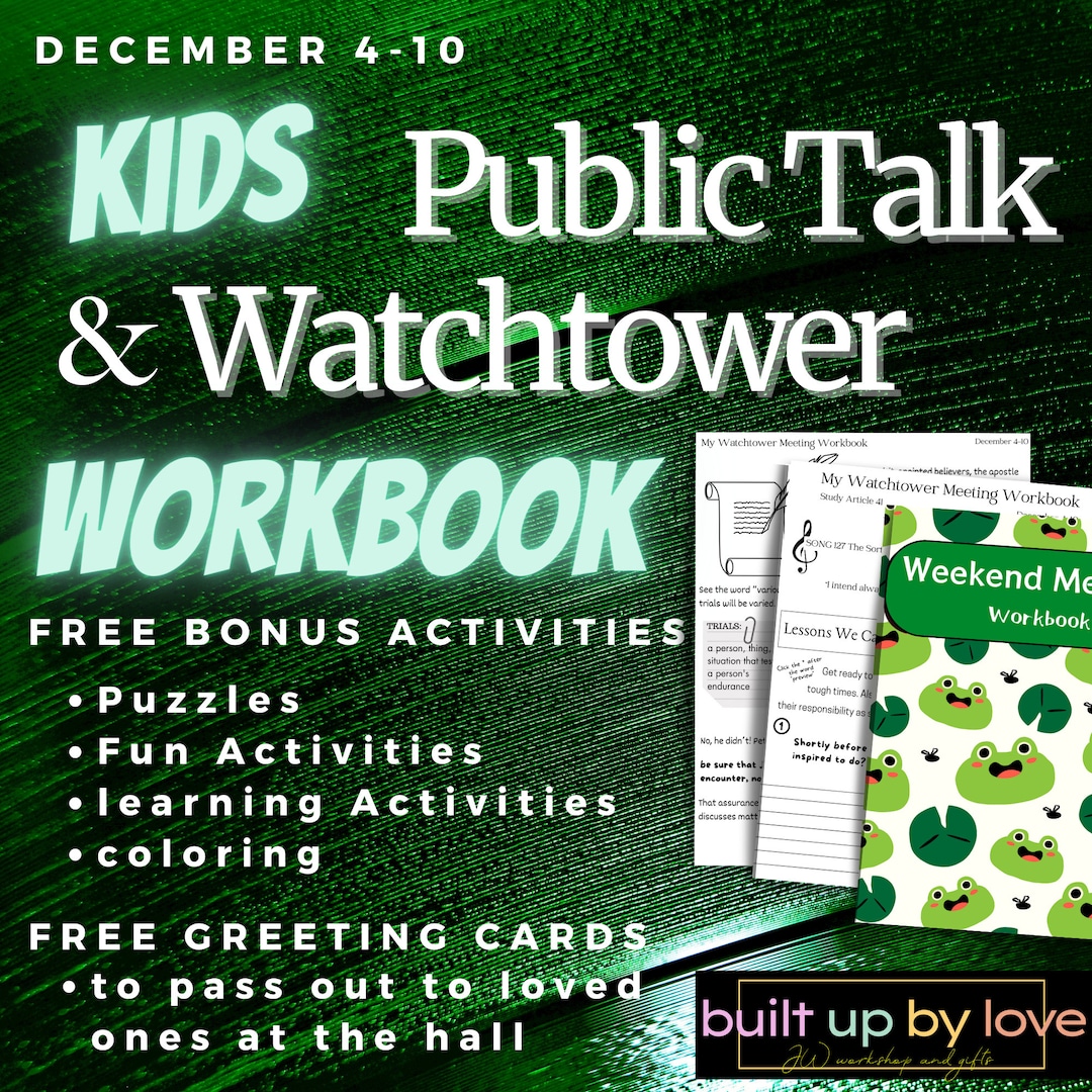 Jw Kids Watchtower Study Guide December 4-10 Meeting Workbook Printable ...
