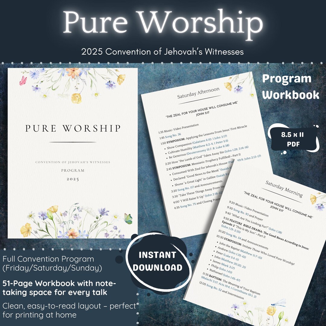 2025 Pure Worship Convention Workbook – Jehovah’s Witnesses JW Program ...