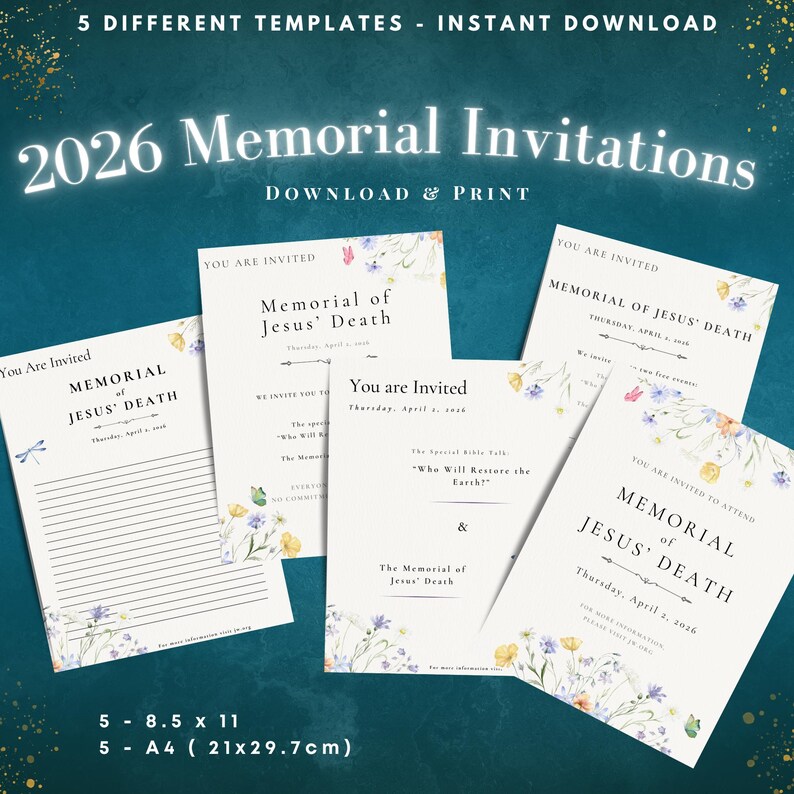 Memorial of Jesus' Death Invitation | 2026 | Special Talk | Letter ...