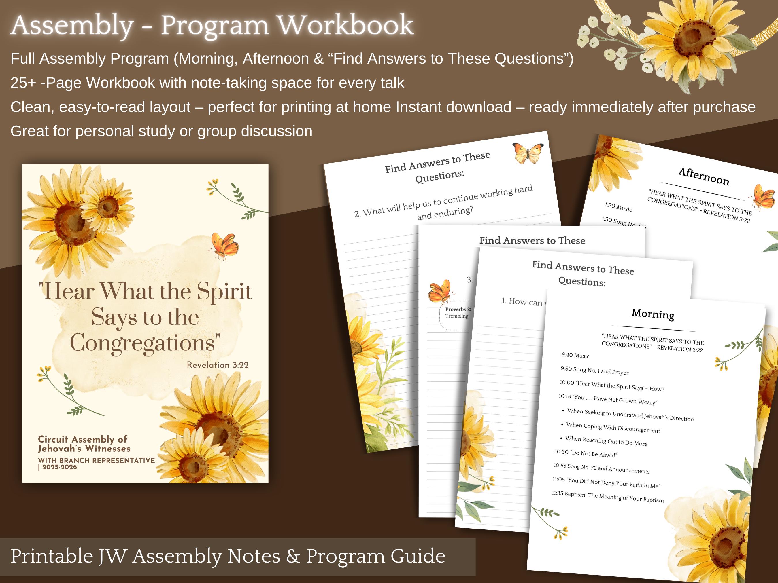 JW Circuit Assembly Workbook 2025-2026: Note-taking Program Workbook ...