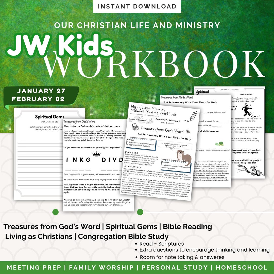 Jw Kids Study Workbook | January 27 February 02 | Midweek Meeting ...