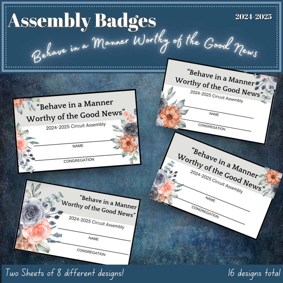 Name Badges | JW Printable | Behave in a Manner Worthy of the Good News ...