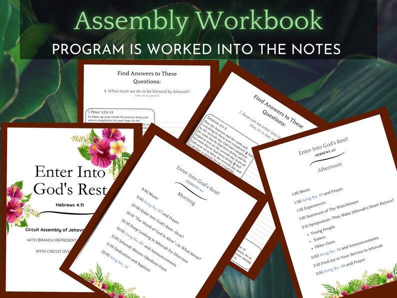 Enter Into God's Rest 2023 2024 Assembly of Jehovah's Witnesses Program ...