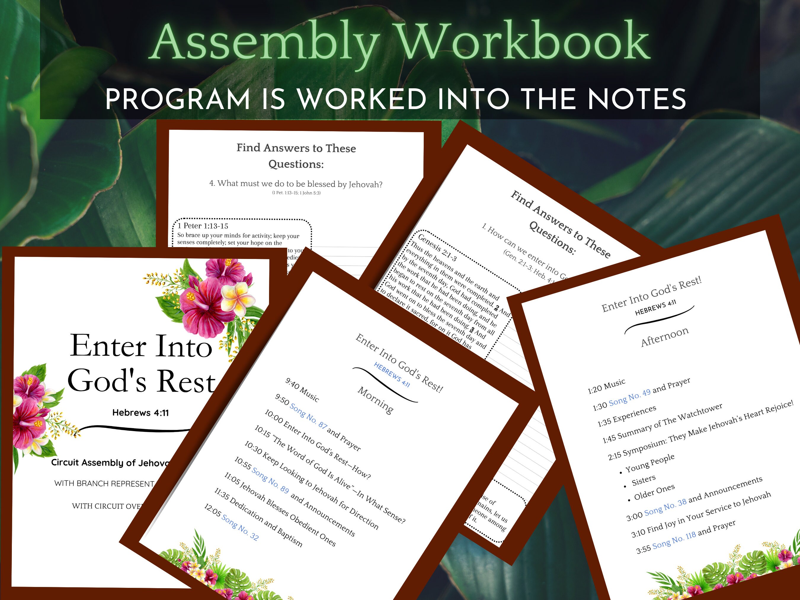 Enter Into God's Rest 2023 2024 Assembly of Jehovah's Witnesses Program ...