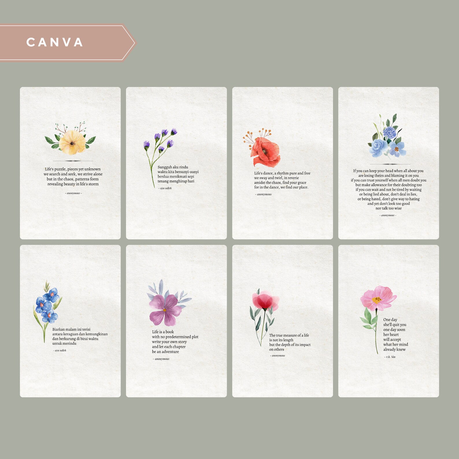 20 Instagram Animated Reel Templates, Watercolour Flora Design, Writer ...