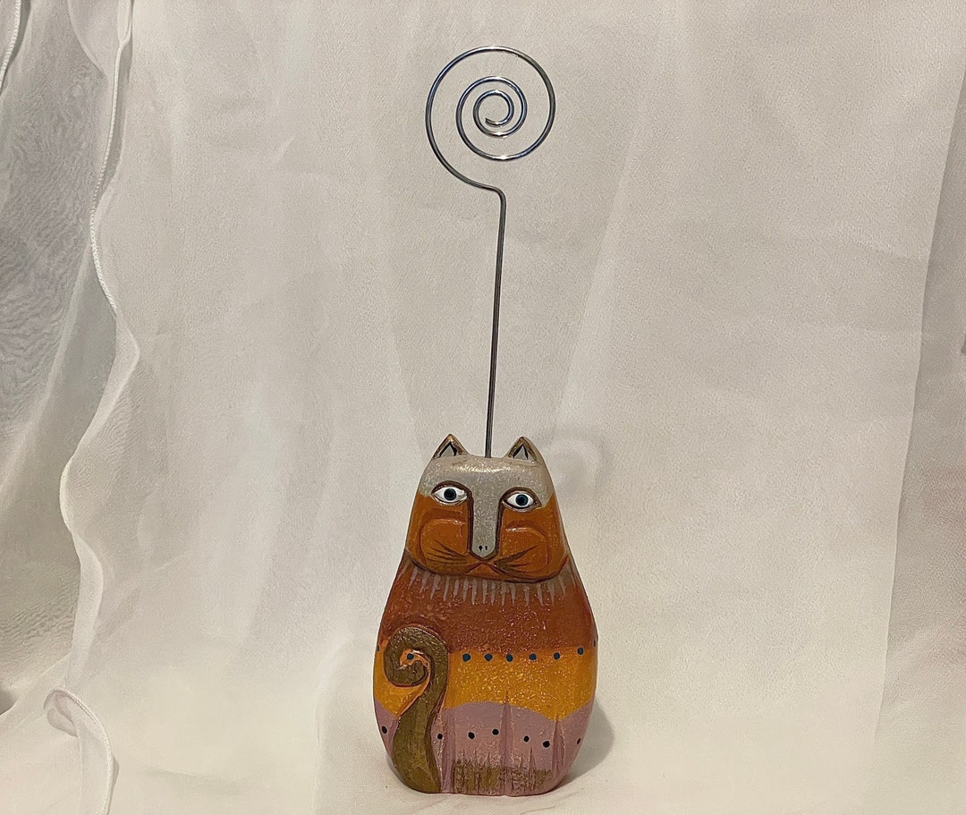 Vintage Cat Note Holder, Wooden - Laurel Burch Style. - Etsy