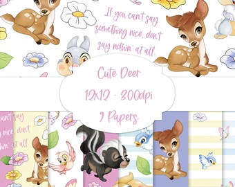 Watercolor Bambi Clipart - Etsy