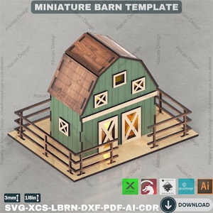 Laser Cut Barn Pattern Miniature Farm Village,nativity Scene Add-on ...