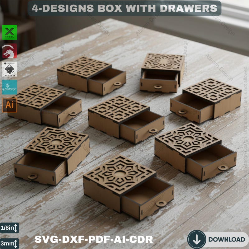 Laser Cut Box Drawers - Etsy UK