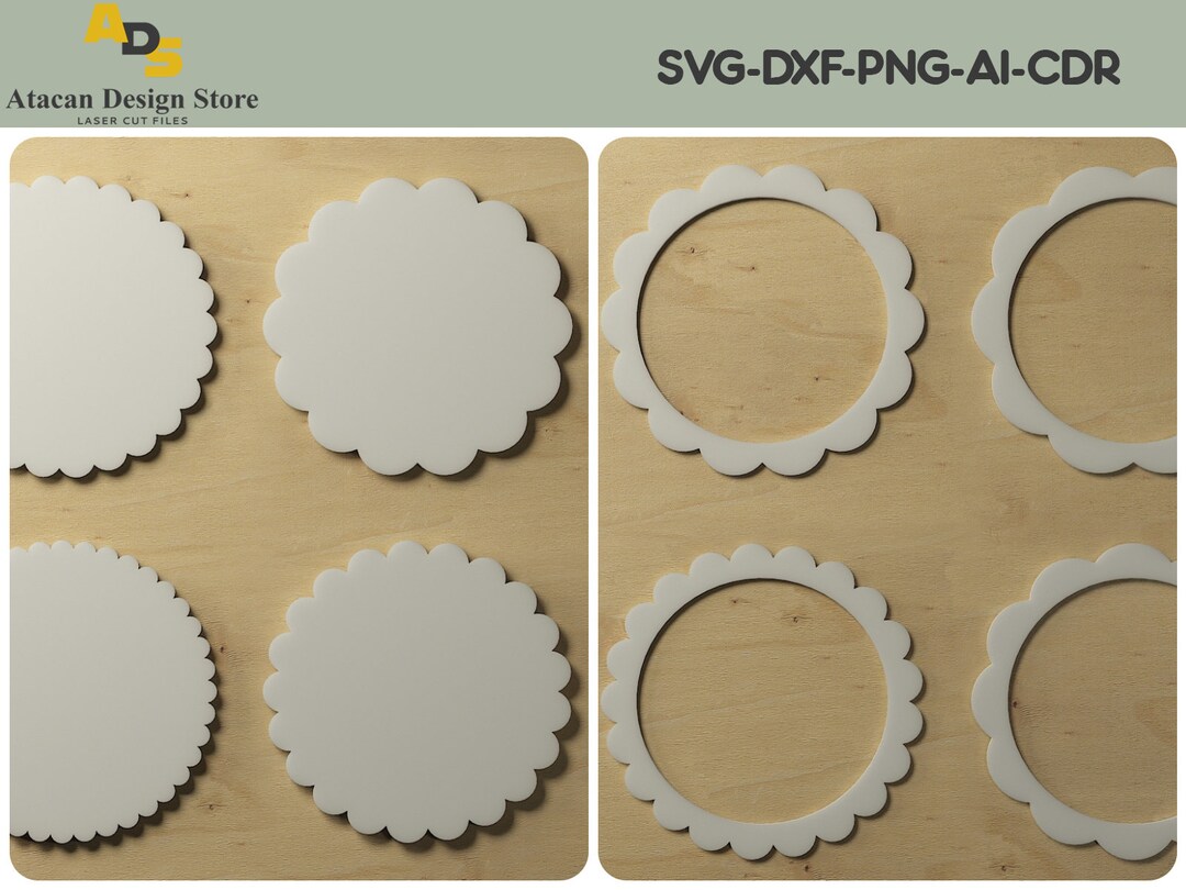 Scallop Circle SVG / Scallop Shape Digital Files / Scalloped Circle Dxf ...