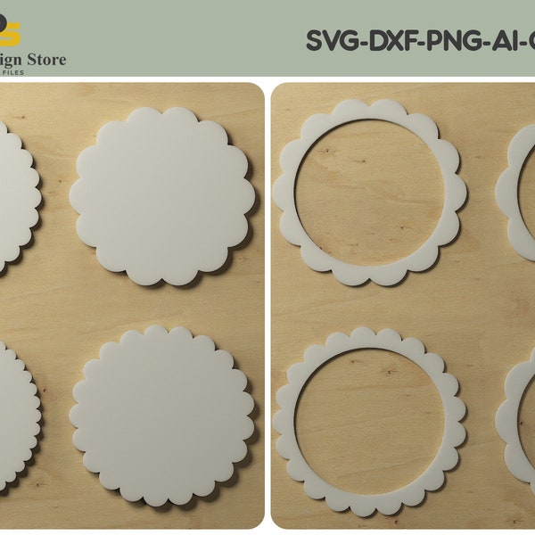 Scallop Circle Frame - Etsy