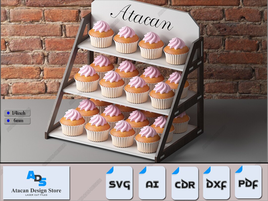 Elegant Wooden Cake Display Stand - Perfect for Showcasing Cupcakes and ...
