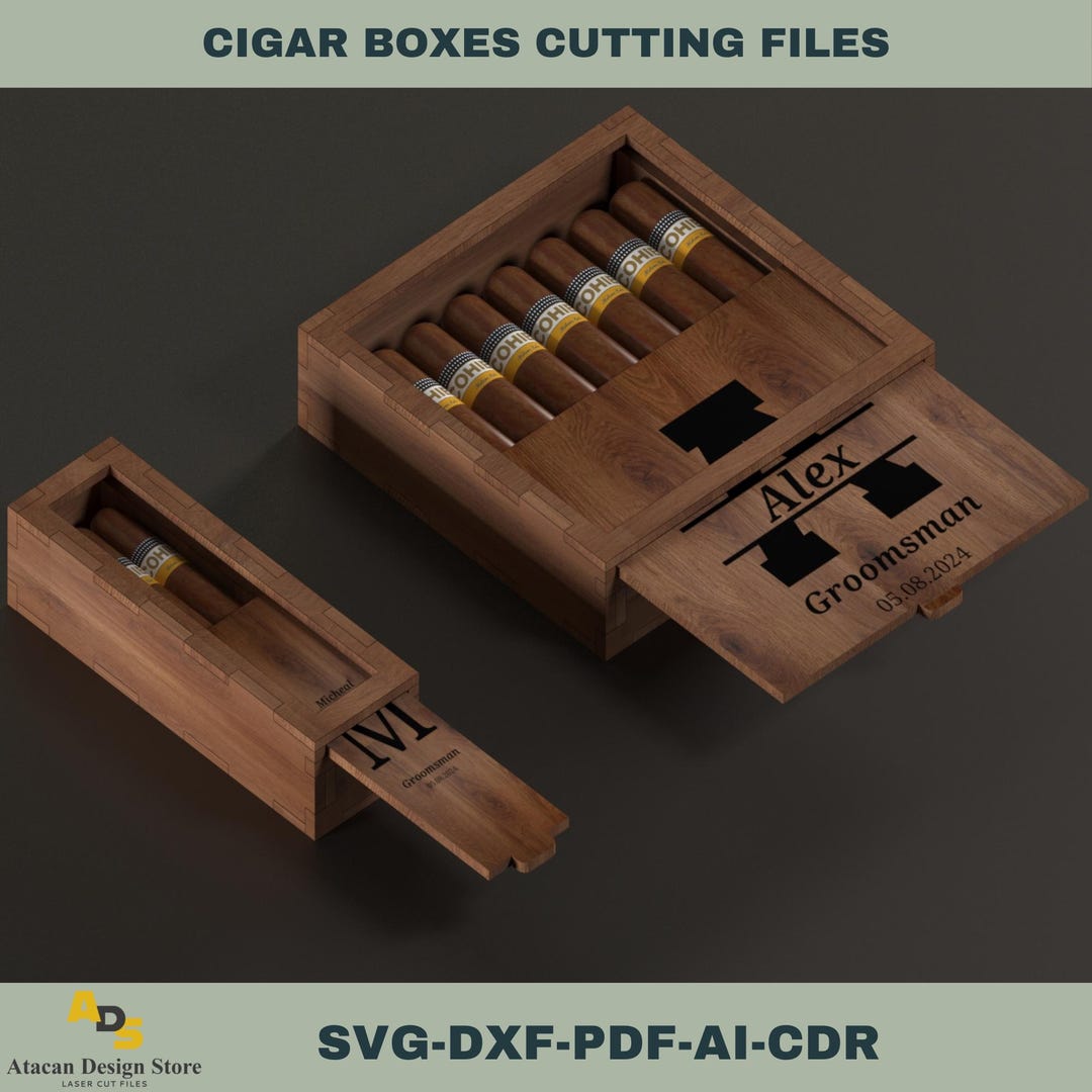 Personalized Cigar Box Laser Cutting File | Perfect for Groomsmen Gifts ...