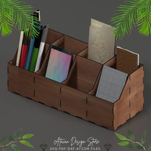 Laser Cut Office Organizer Set - 3 Sizes Wooden Desk Dividers, Pencil ...
