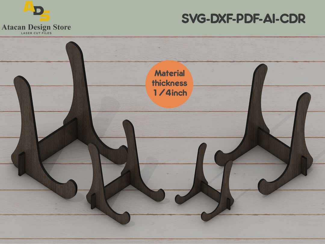 Easel Display Svg DXF Plate Stand Laser Cut Files / Easel Holder Svg ...