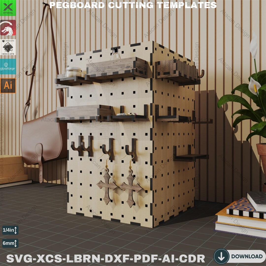 Laser Cut Pegboard System - Wood Files Accessories,modular Pegboard ...
