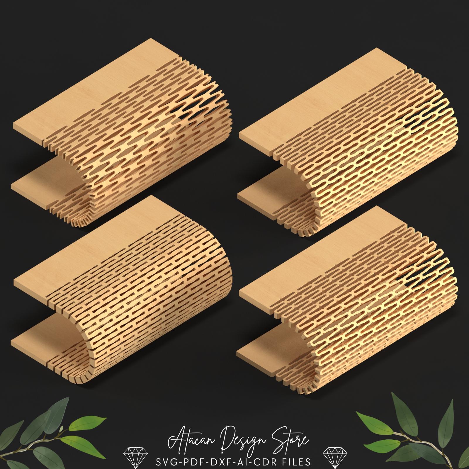 Laser Cutting Files for Bending Wood / Wooden Patterns for Bracelet ...