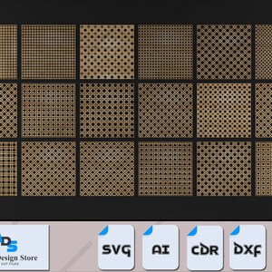 18 Unique Rattan Cane Webbing Patterns Laser Cutting Designs High ...