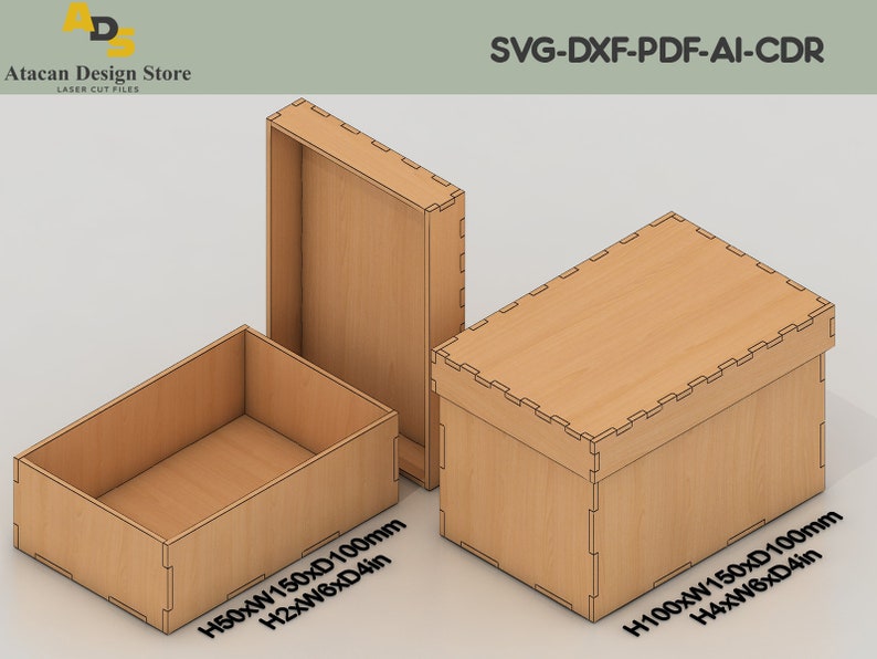 Laser Cut Storage Box With Lid / 12 Different Size Box Bundle - Etsy