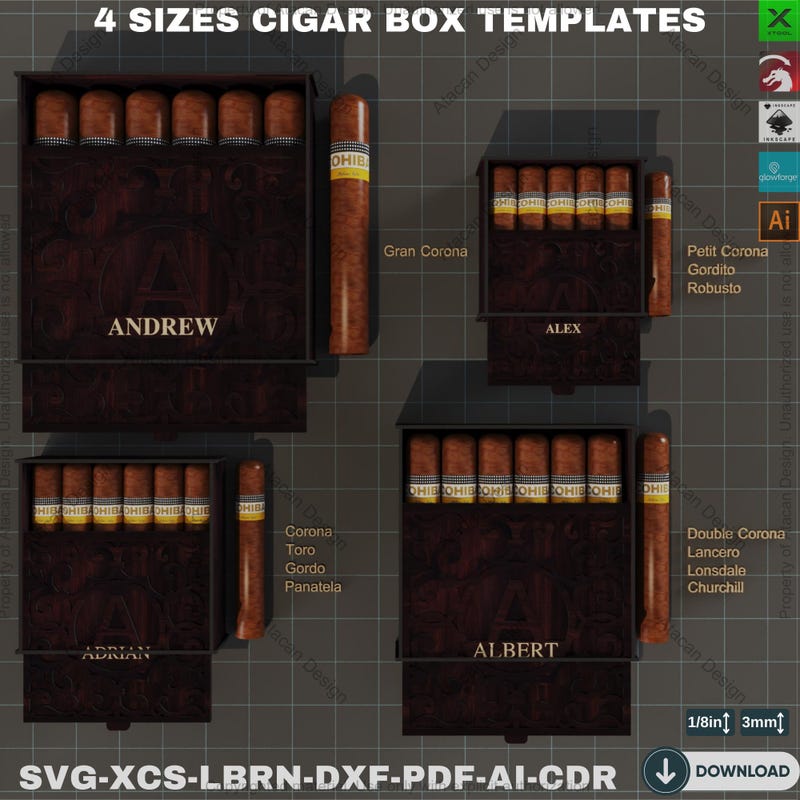 Wooden Cigar Box - Etsy