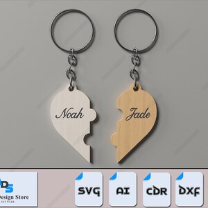 Couple Heart Keychain Set | Puzzle Keyring | Perfect Gift for Lovers I ...