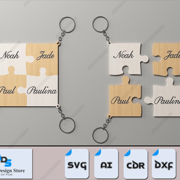 Puzzle Keychain - Etsy