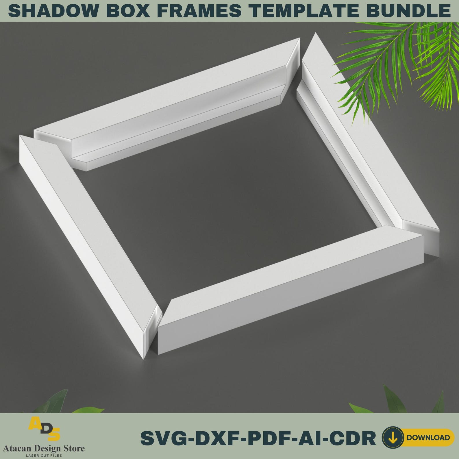 3D Shadow Box Frame Templates | 8 Size SVG Bundle for Cricut, Pdf, DXF ...