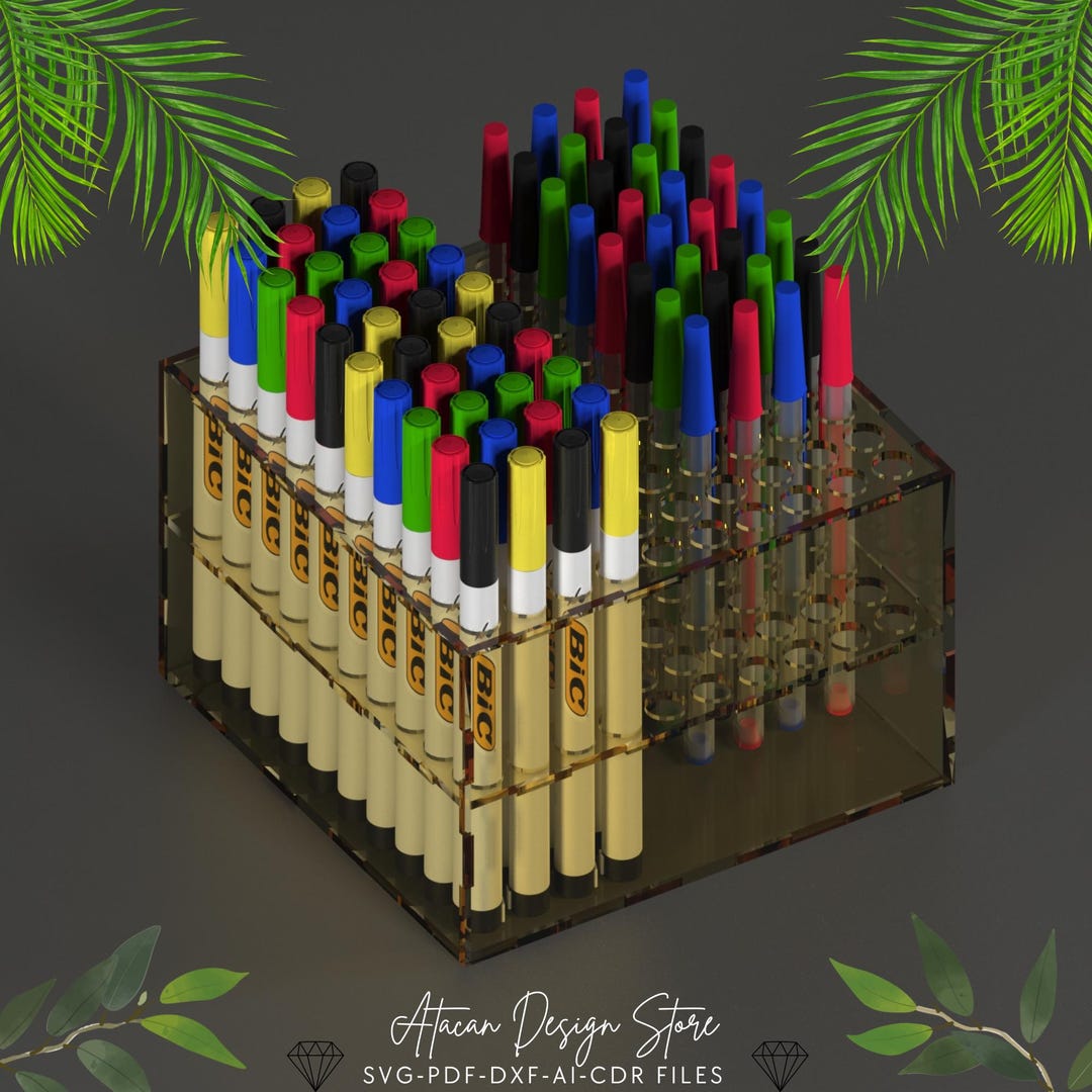 Laser Cut Paint Pen Holder - Perfect Organizer for Pens, Pencils, and ...