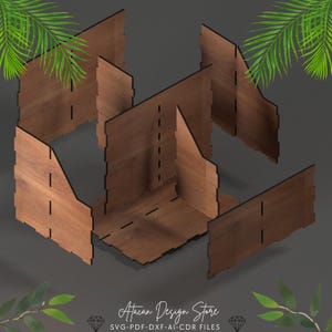 Laser Cut Office Organizer Set - 3 Sizes Wooden Desk Dividers, Pencil ...