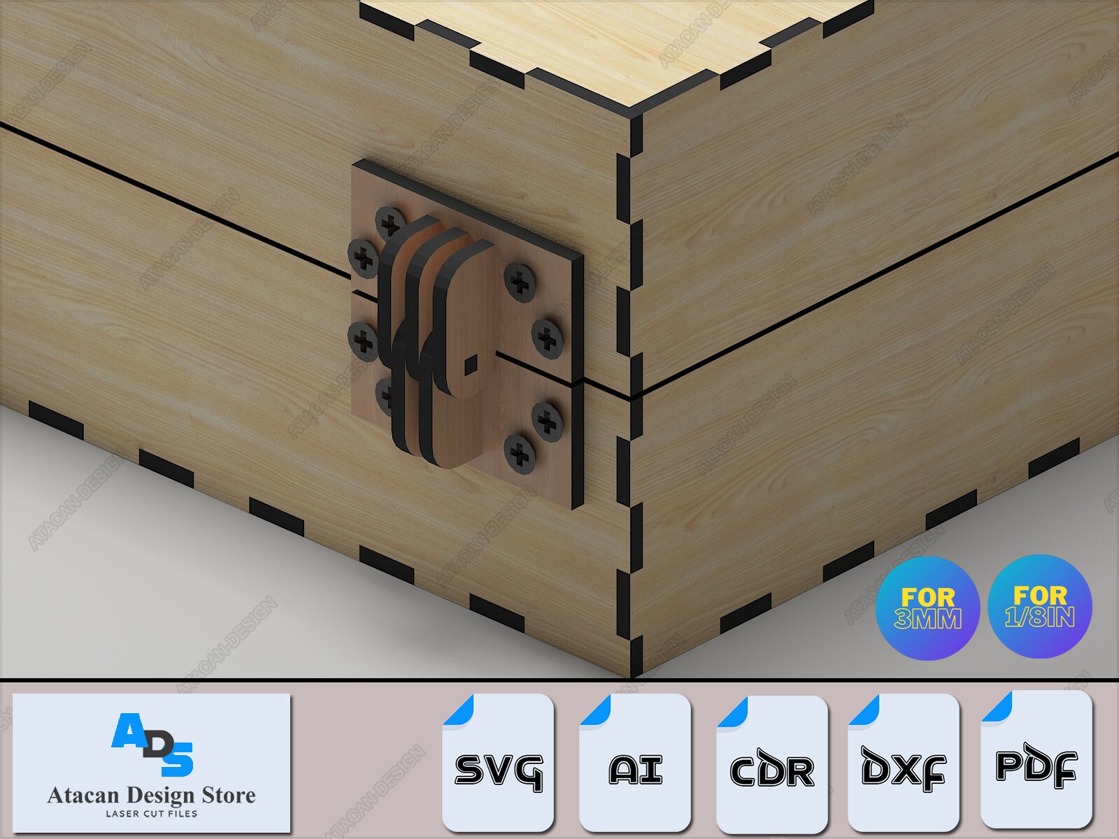Laser Cut Wooden Hinges Design - Ideal for Crafting and Woodworking 474 ...