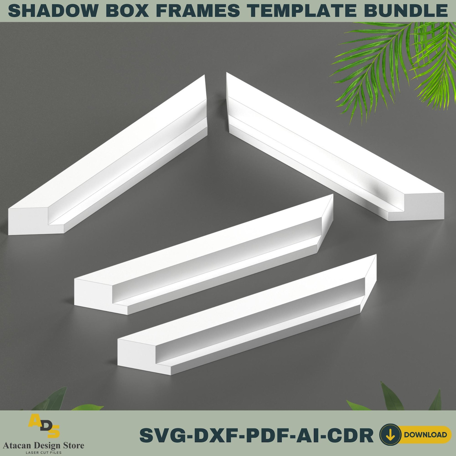3D Shadow Box Frame Templates | 8 Size SVG Bundle for Cricut, Pdf, DXF ...