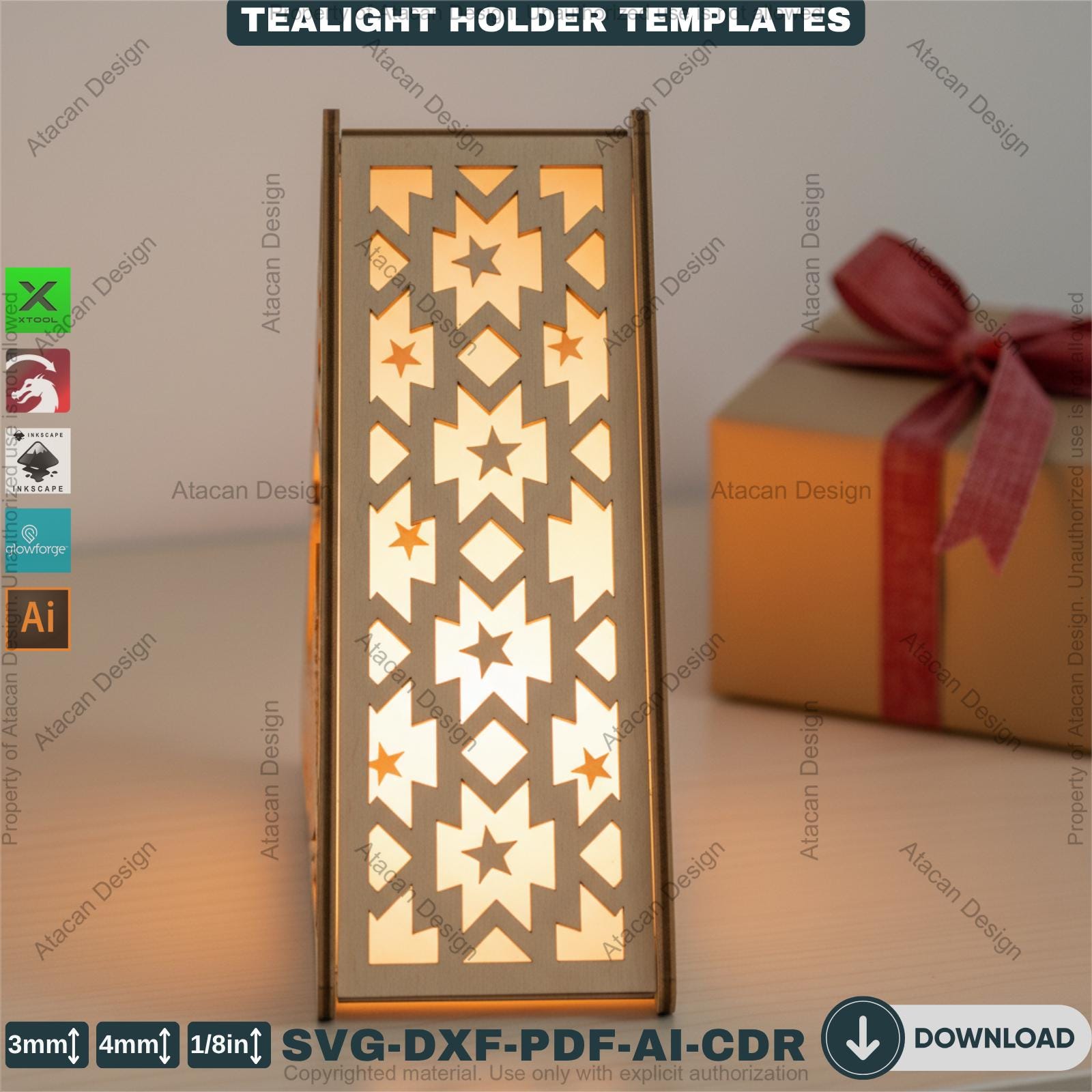 Festive Triangle Lanterns for Laser Cutting – Holiday Snowman Candle ...