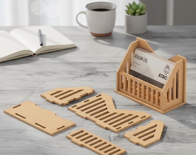 Laser Cut Business Card Holder | Digital SVG, DXF, Ai Files for DIY 446 ...
