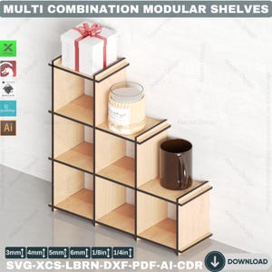 Multi Combination Modular Shelves Laser File - Customizable Wood ...