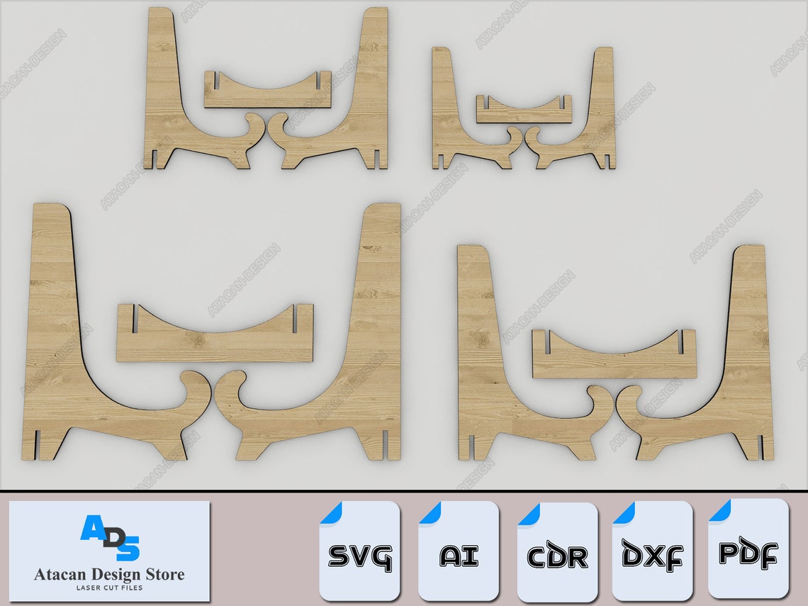 Multi-design Laser Cut Easel Stand Files for Artists and Exhibitors ...
