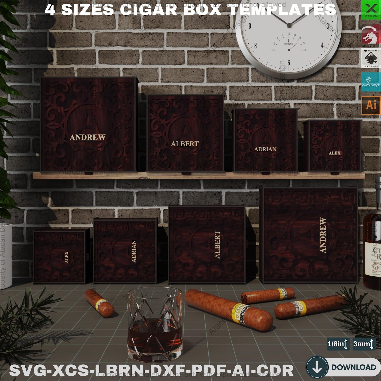 Laser Cut Wooden Cigar Box: Perfect for Best Man and Groomsmen Gifts ...