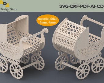 Laser Cut Baby Stroller Template Baby Stroller Laser Cut Design ...
