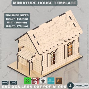 Laser Cut Miniature House Plan Build a Cozy Wooden House Tealight ...