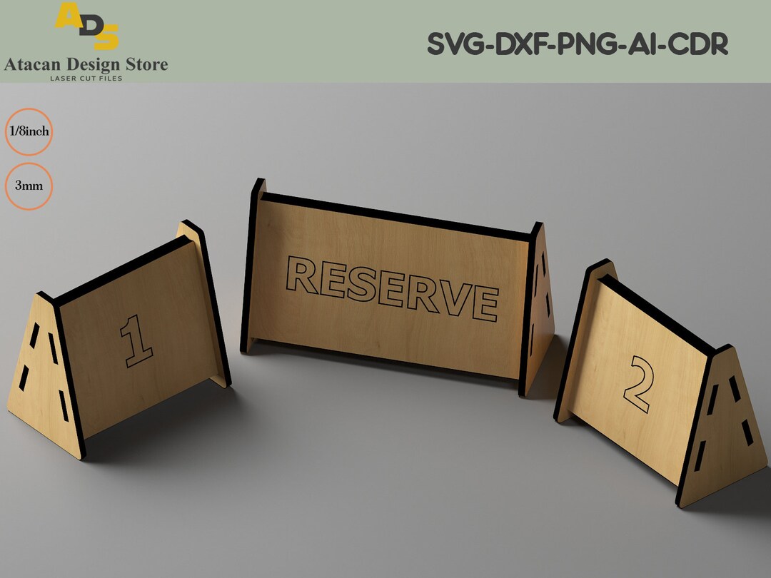 Reserved Table Sign & Menu Holder Wooden Table Number Signs for Events ...