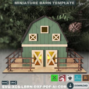 Laser Cut Barn Pattern Miniature Farm Village,nativity Scene Add-on ...