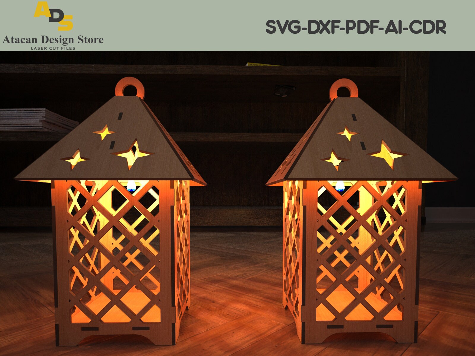 Wood Lantern / Laser Cut Floor Lamp / Night Light Bedroom Lamp - Etsy