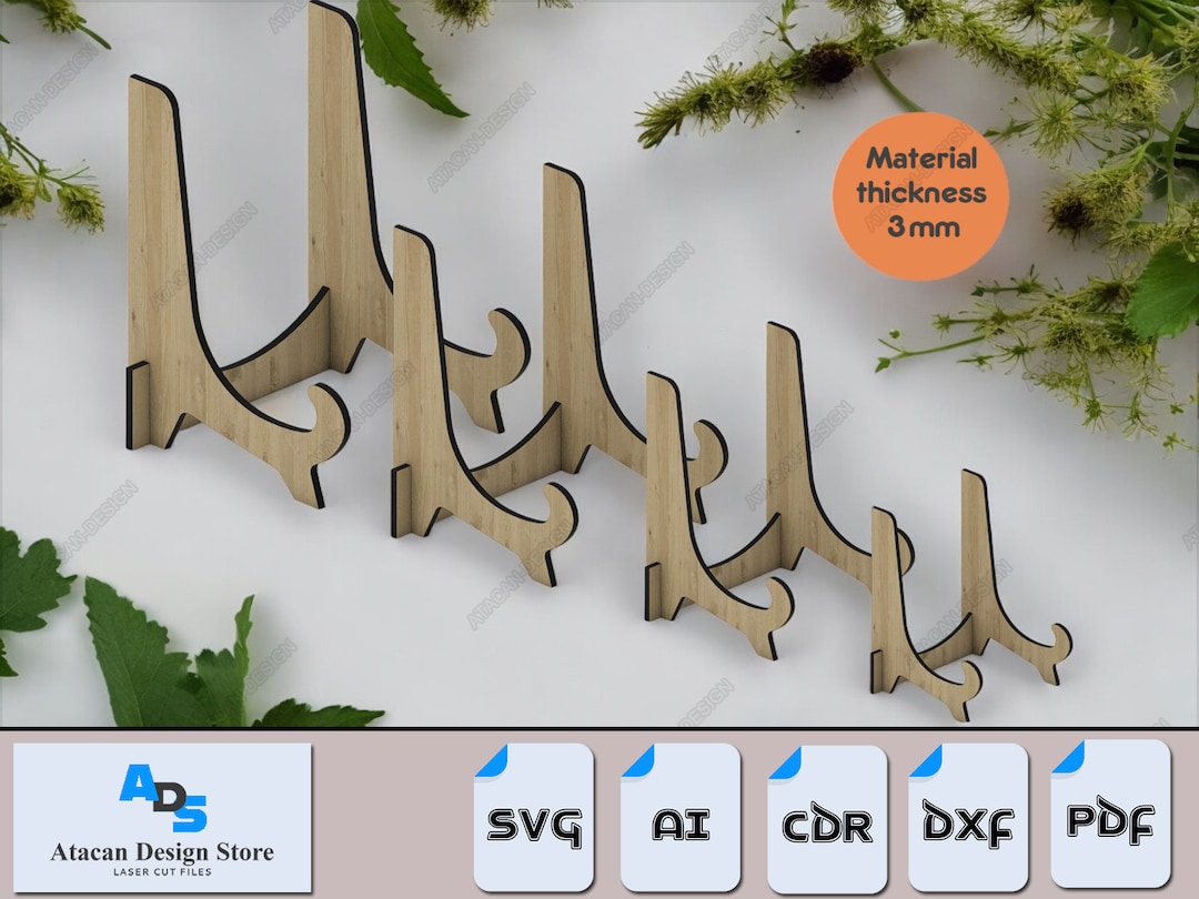 Multi-design Laser Cut Easel Stand Files for Artists and Exhibitors ...